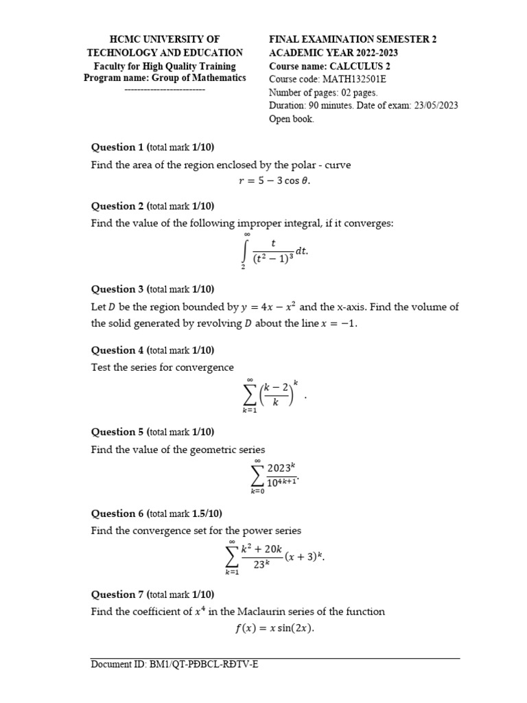 Cal2 CLC | Download Free PDF | Integral | Power Series