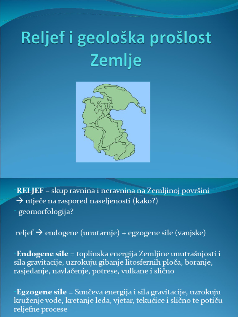 I 2. Reljef I Geoloska Proslost Zemlje | PDF