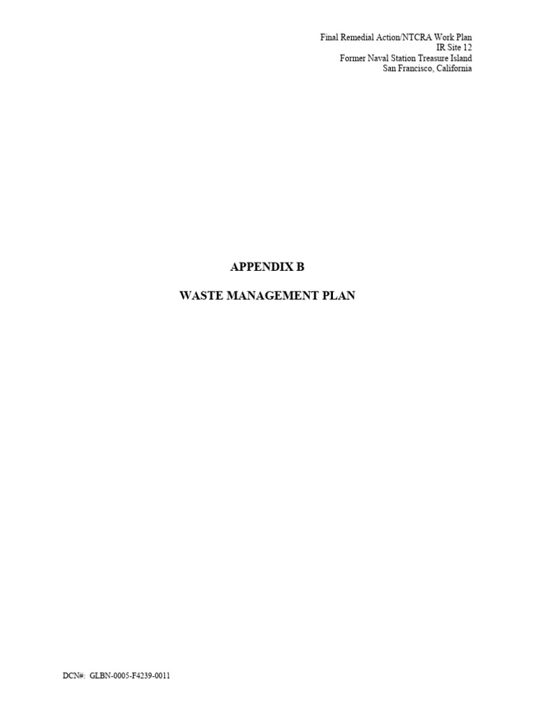 Waste Management Plan for Site 12 | PDF | Waste | Resource Conservation ...