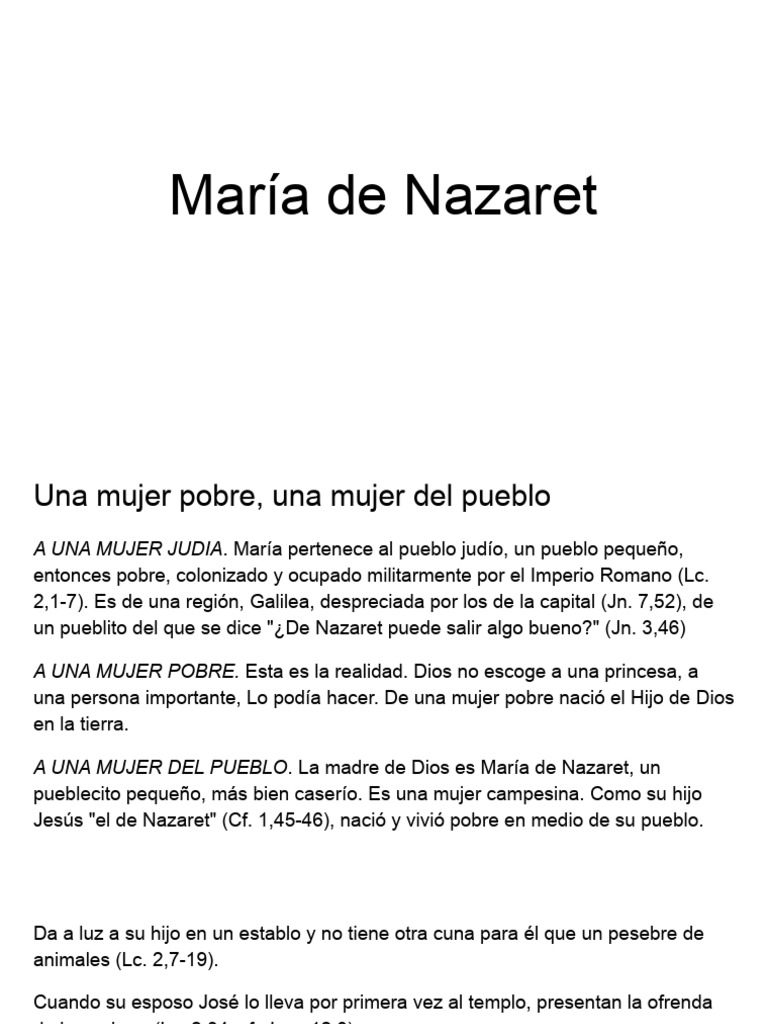 María de Nazaret | PDF | María, madre de Jesús | Jesús