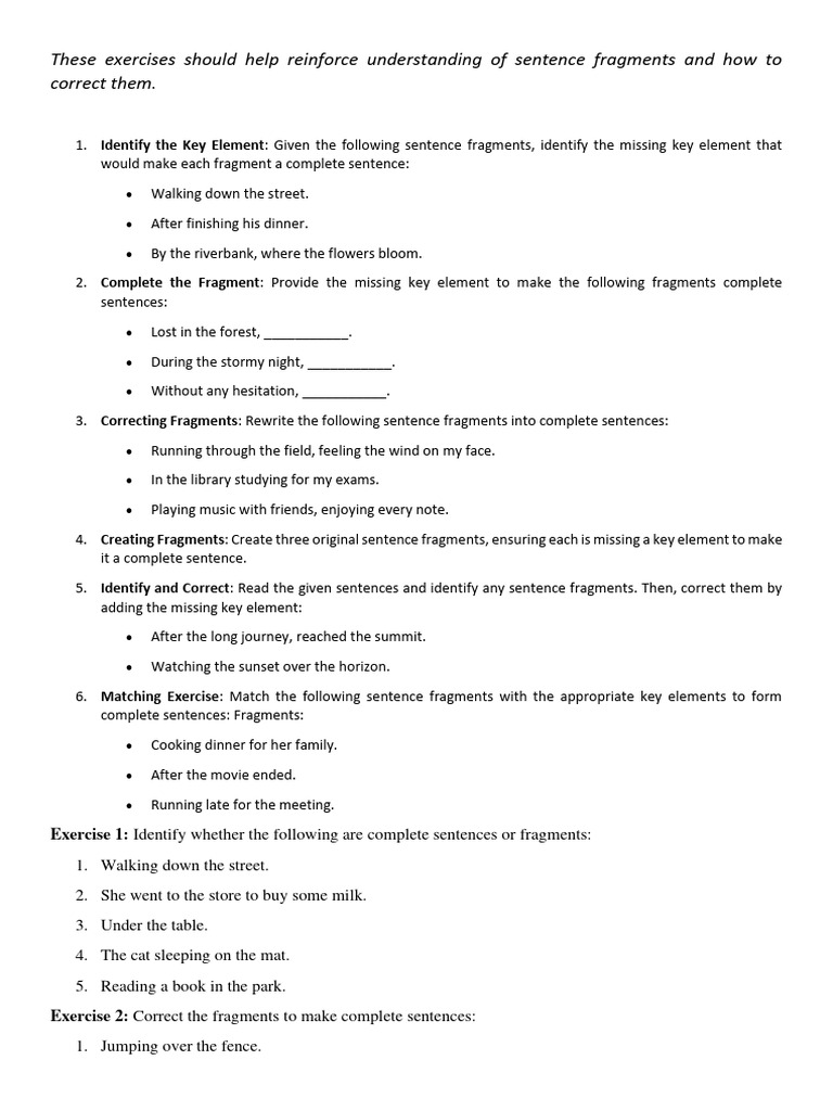 Further Exercises On Fragment .Sts | PDF