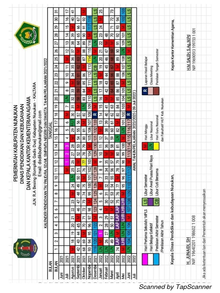 Kalender Pendidikan 2021-2022 | PDF