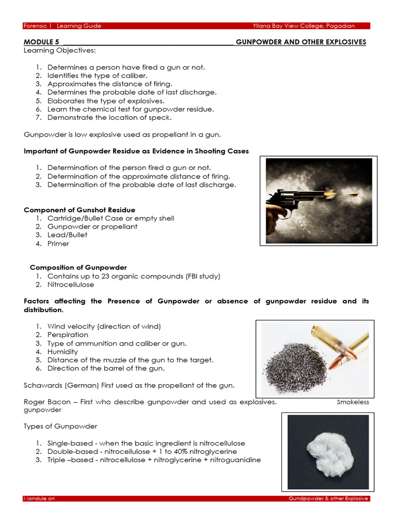 MODULE 5 Gundpowder and Other Explosive | PDF | Flight