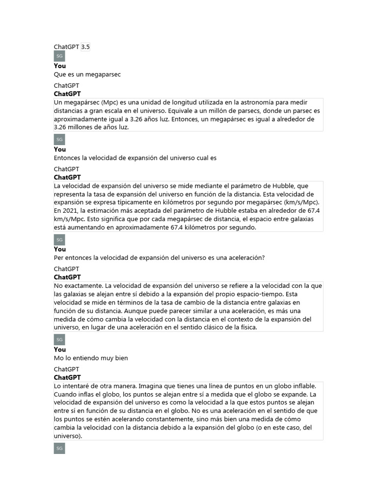Megaparsec y expansión del universo | PDF | Relatividad general ...