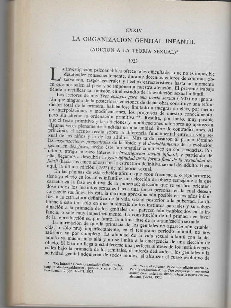 Freud La Org. Genital Infantil 1923 | PDF