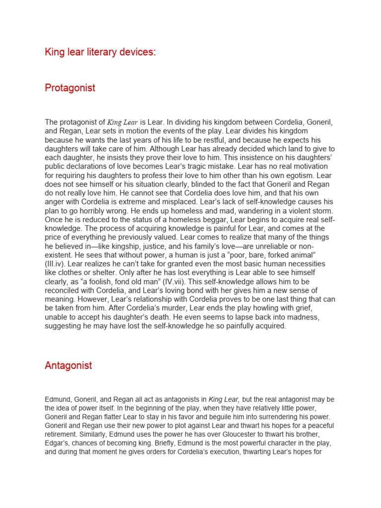 King Lear 2 Literary Devices | PDF | King Lear