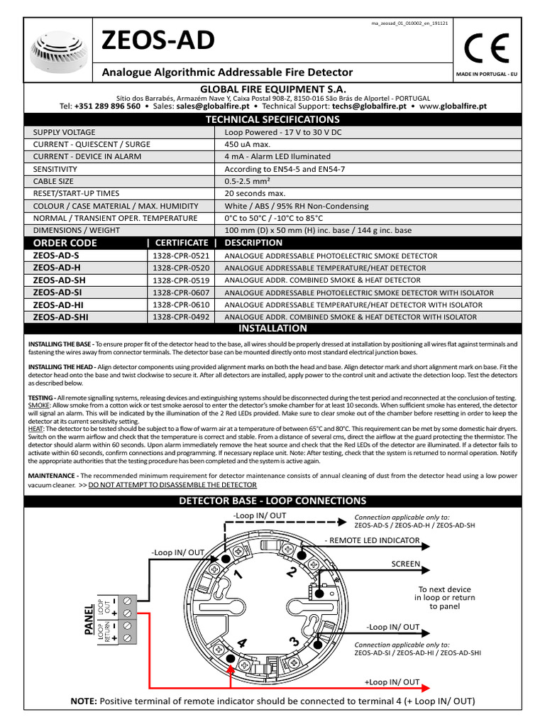 Global - ZEOS-AD | PDF | Smoke | Sensor