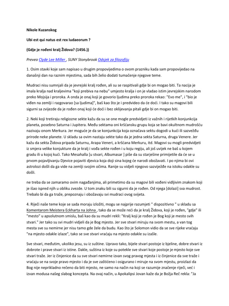 Nikola Luzanski - Gde Je Rođen Kralj Jevreja | PDF