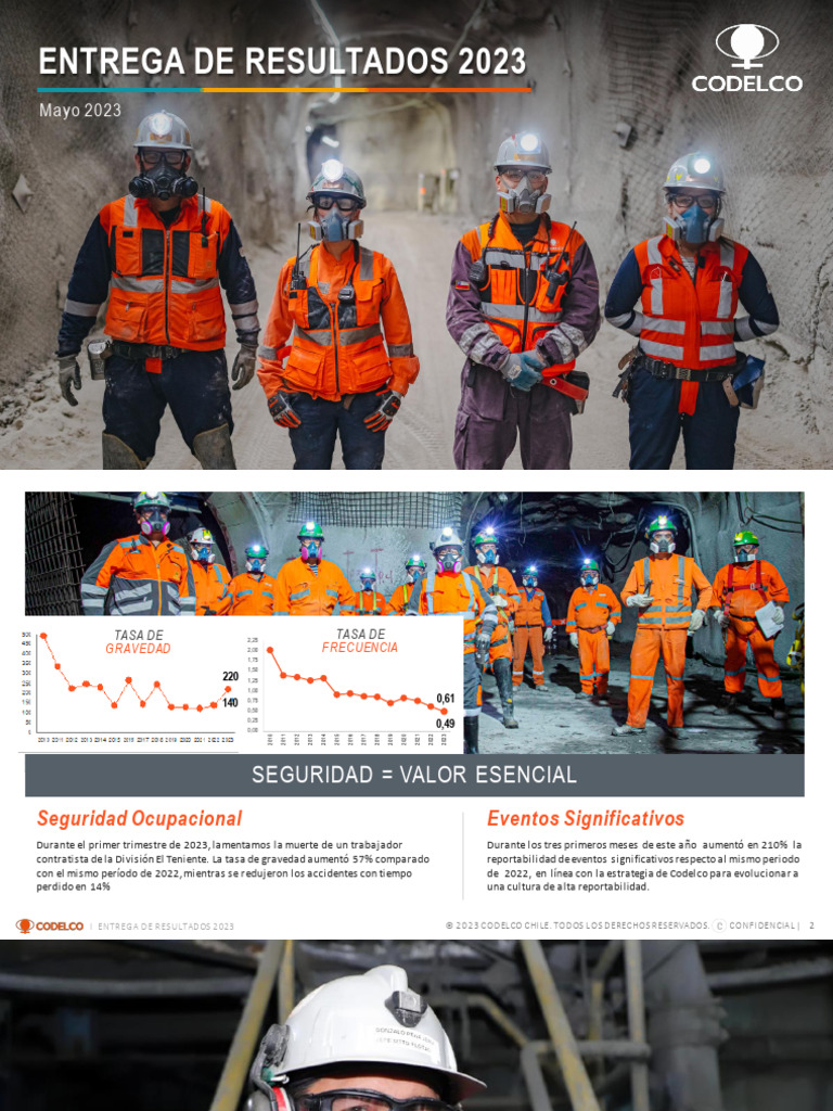 2023 05 02 Codelco Entrega Resultados 1t 2023 | PDF | Minería
