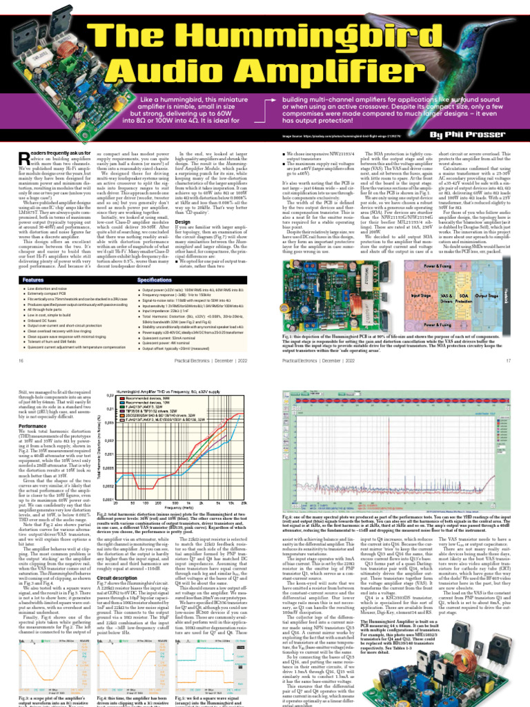 Hummingbird Multi-Channel Amplifier Design | PDF | Amplifier | Distortion