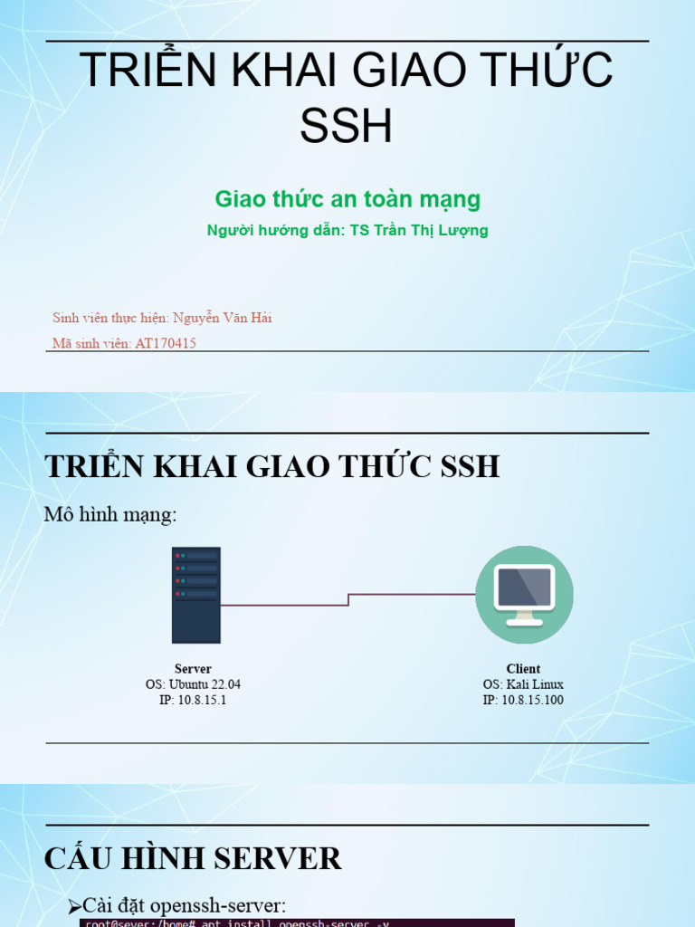 Bài 05. Triển khai giao thức SSH | PDF