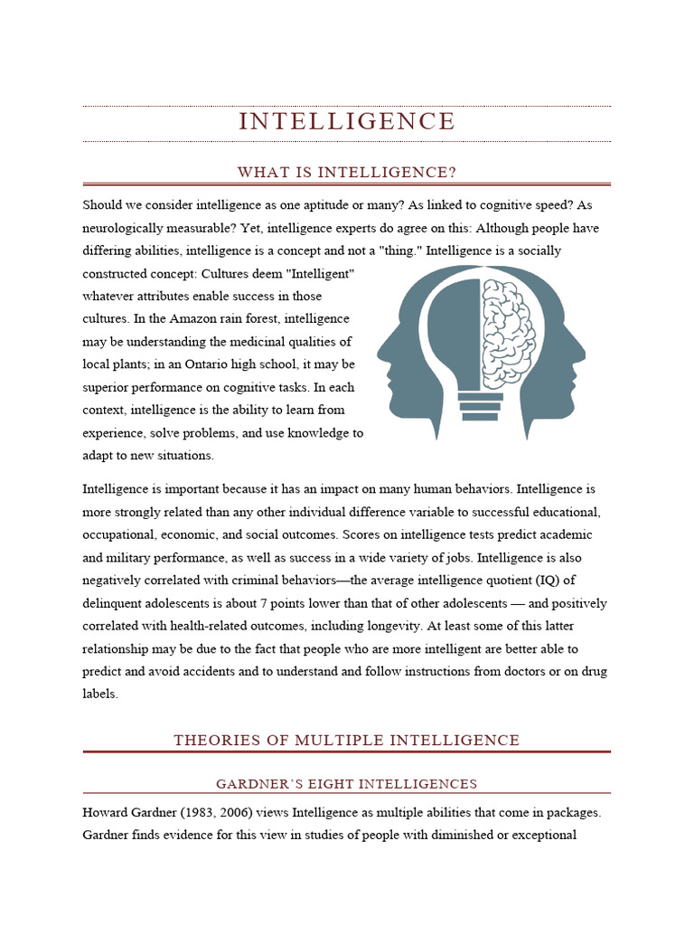 Intelligence | PDF | Intelligence | Intelligence Quotient