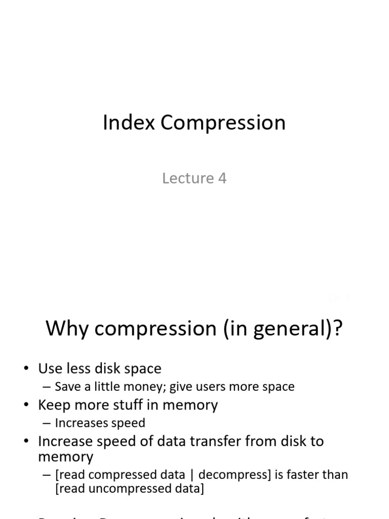 Lecture 4 Index Compression Pdf Data Compression Code 