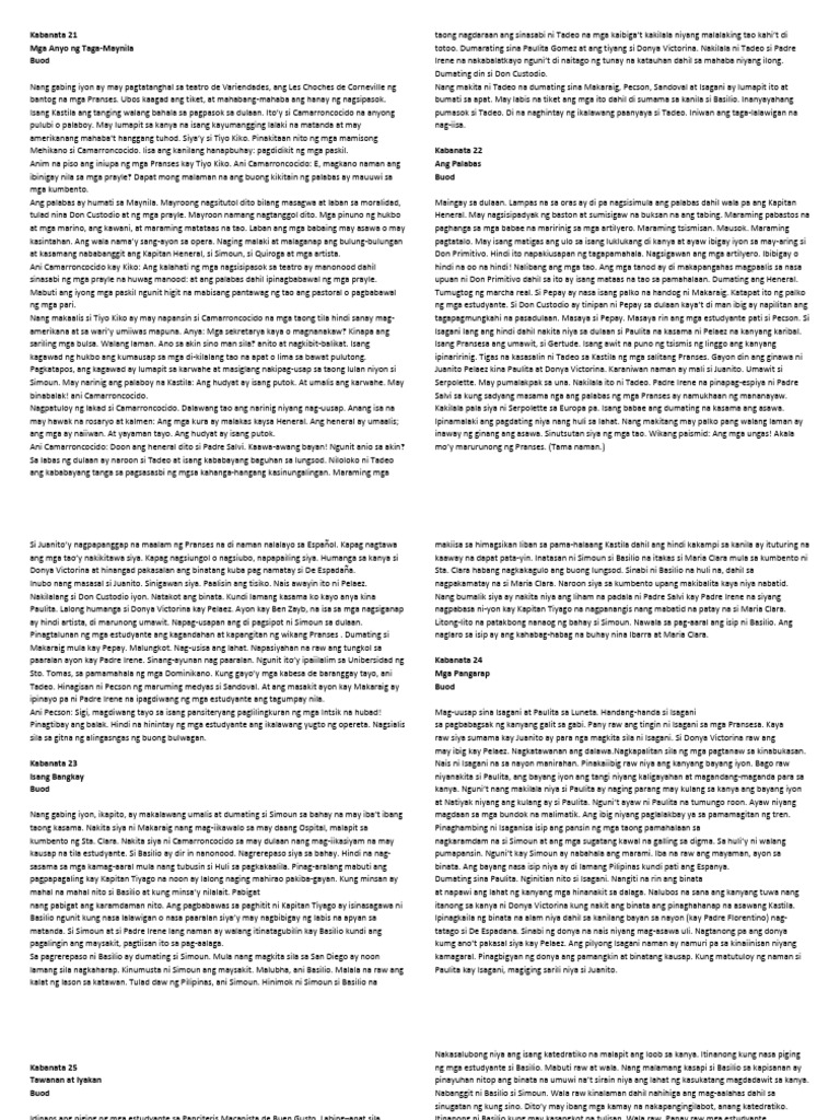 Kabanata 21 30 El Filibusterismo | PDF
