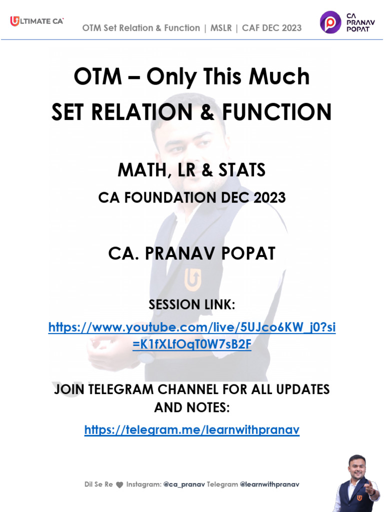 Otm Set Relation Function Dec 23 Pdf Function Mathematics Set Mathematics