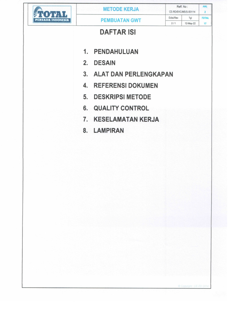 Metode Kerja Pembuatan GWT | PDF