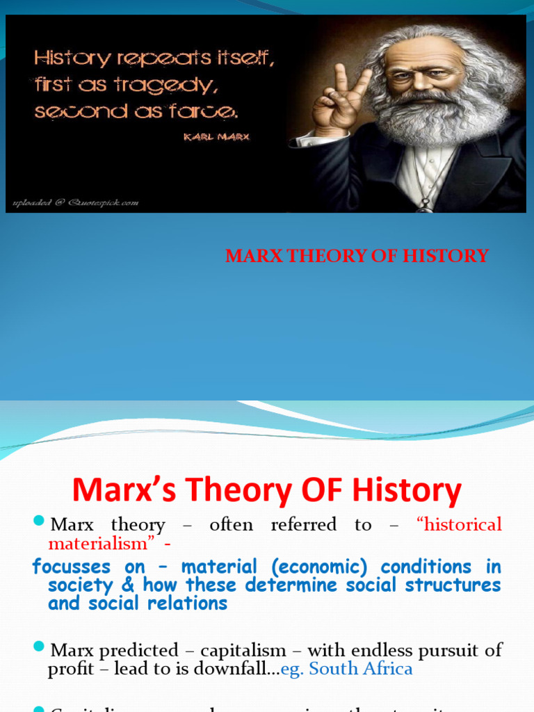 KARL MARX - LECTURE 3 - Theory of History (1)-1 | PDF | Karl Marx | Capitalism