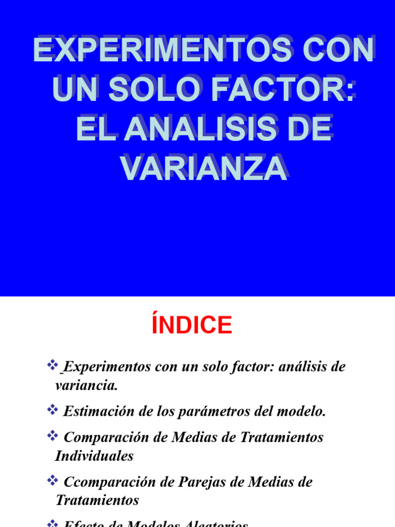 Capitulo 3 Experimentos Con Un Solo Factor | PDF | Diferencia | Análisis de variación