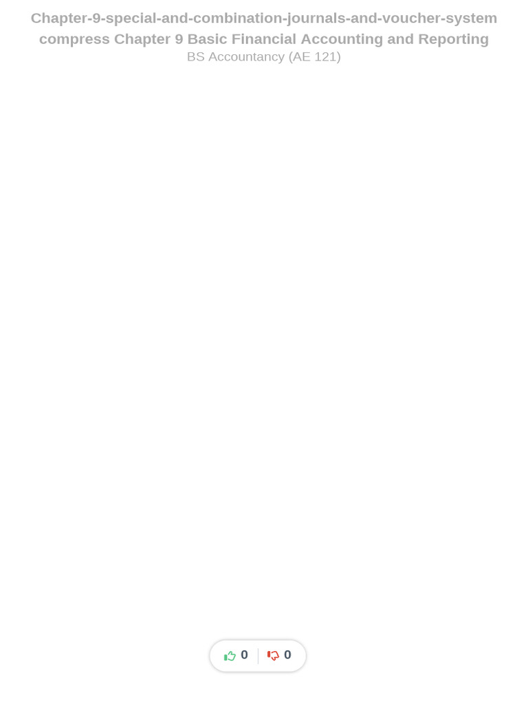 Chapter 9 Special and Combination Journals and Voucher System Compress Chapter 9 Basic Financial ...