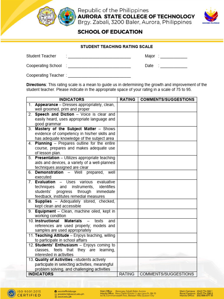 Student Checklist SEd 1 | PDF | Teachers | Education Theory