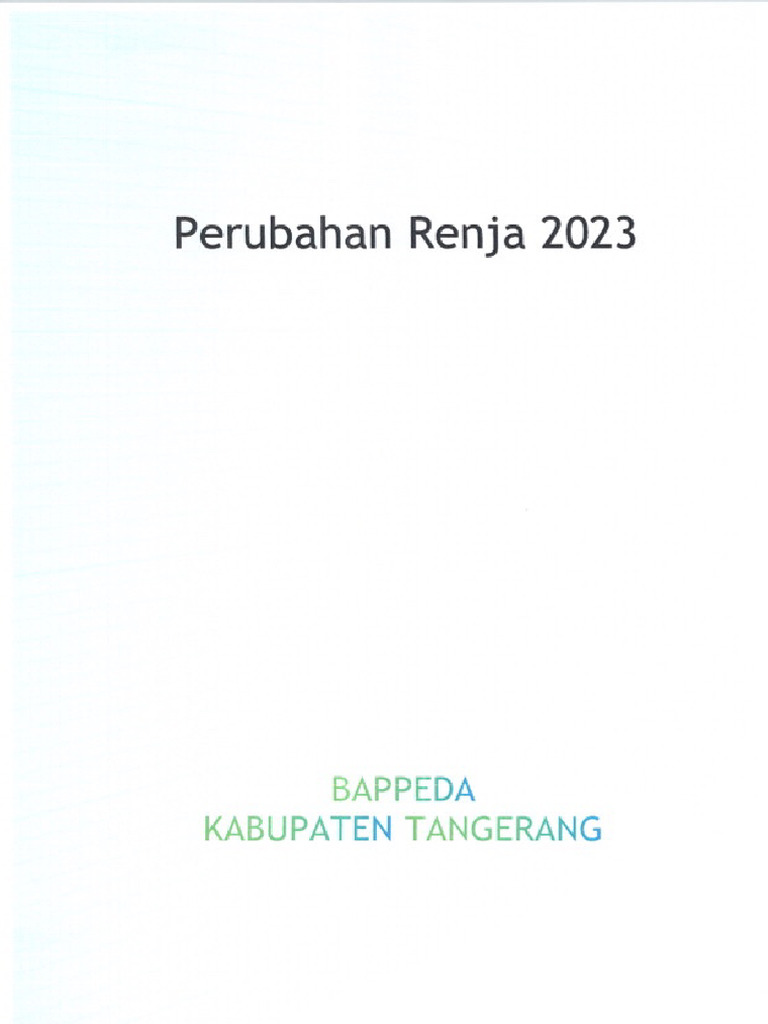 Perubahan Renja 2023-2023 | PDF