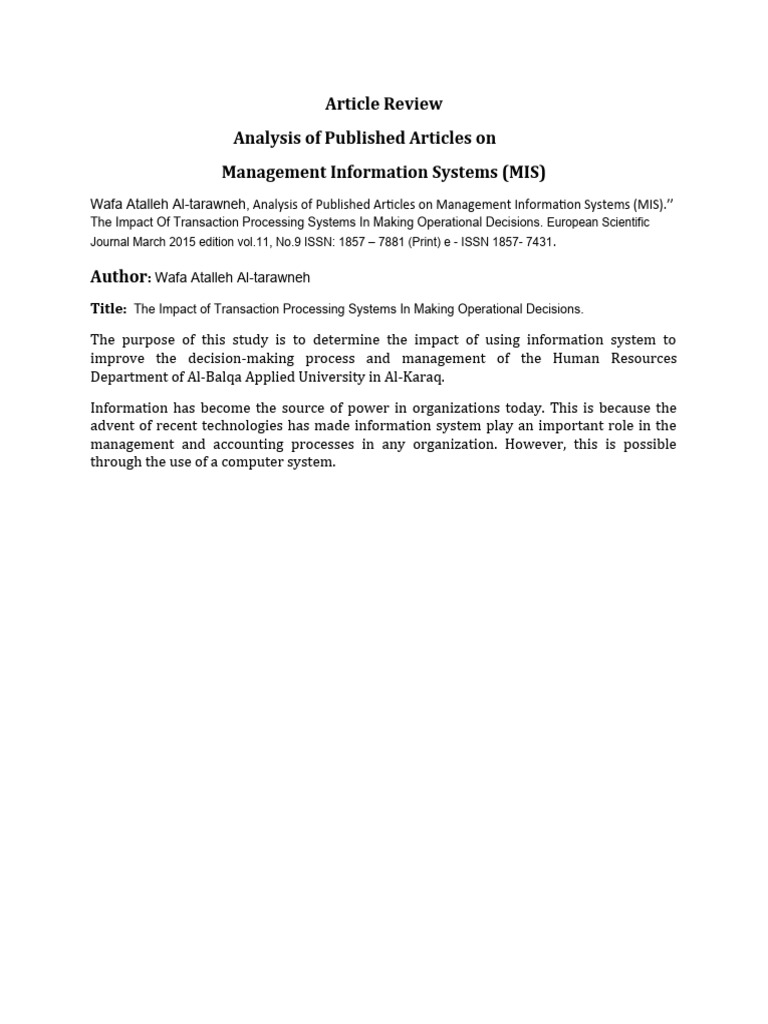 Article Review | PDF