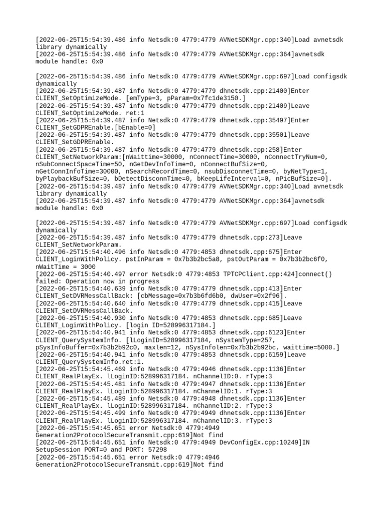 SDK Log | PDF | Computer Networking | Computer Standards