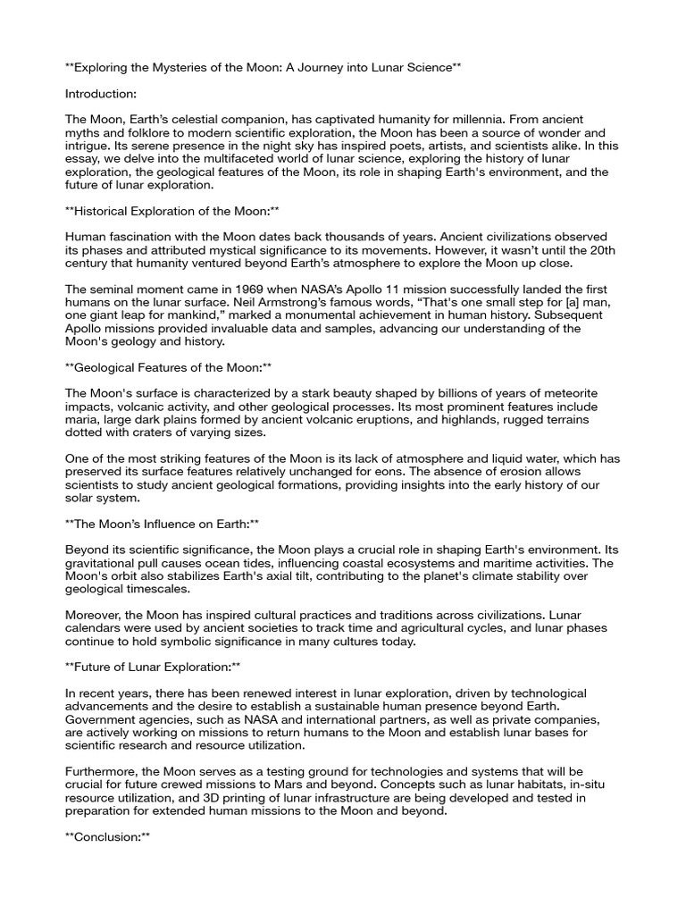 Exploring The Mysteries of The Moon - A Journey Into Lunar Science ...