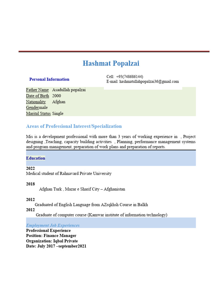 CV HP | PDF | Human Communication | Learning