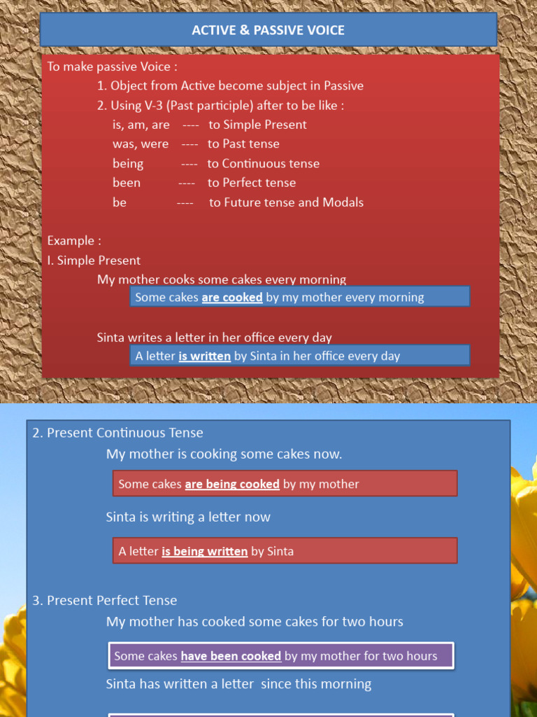 Active & Passive Voice | PDF | Perfect (Grammar) | Grammatical Tense