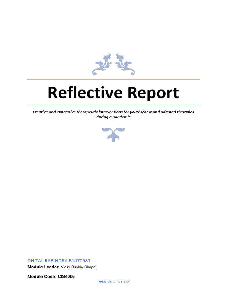 B1470587 Reflective Report | PDF | Mental Health | Personal Development
