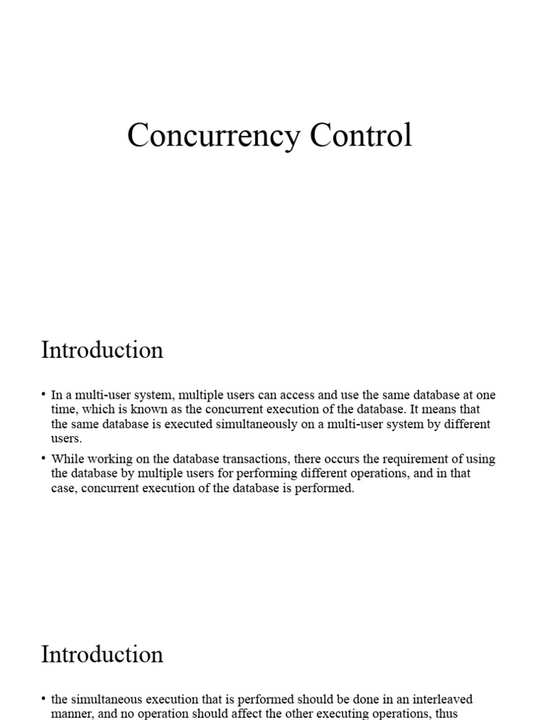 Concurrency Control | PDF | Database Transaction | Computing