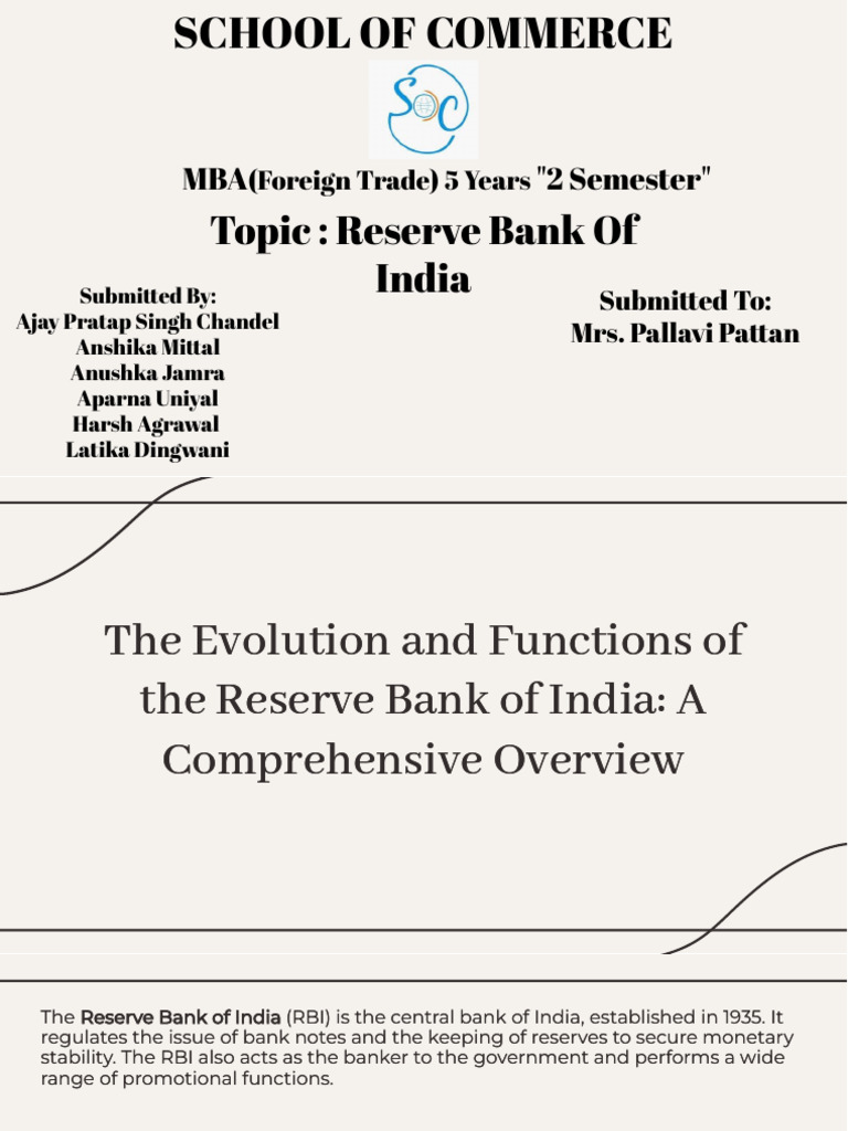 Reserve Bank of India | PDF | Reserve Bank Of India | Monetary Policy