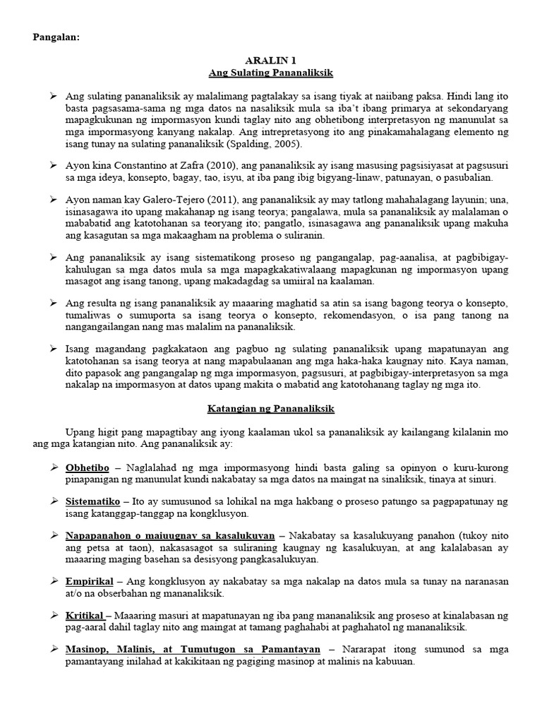 W12 LAS Pagbasa | PDF