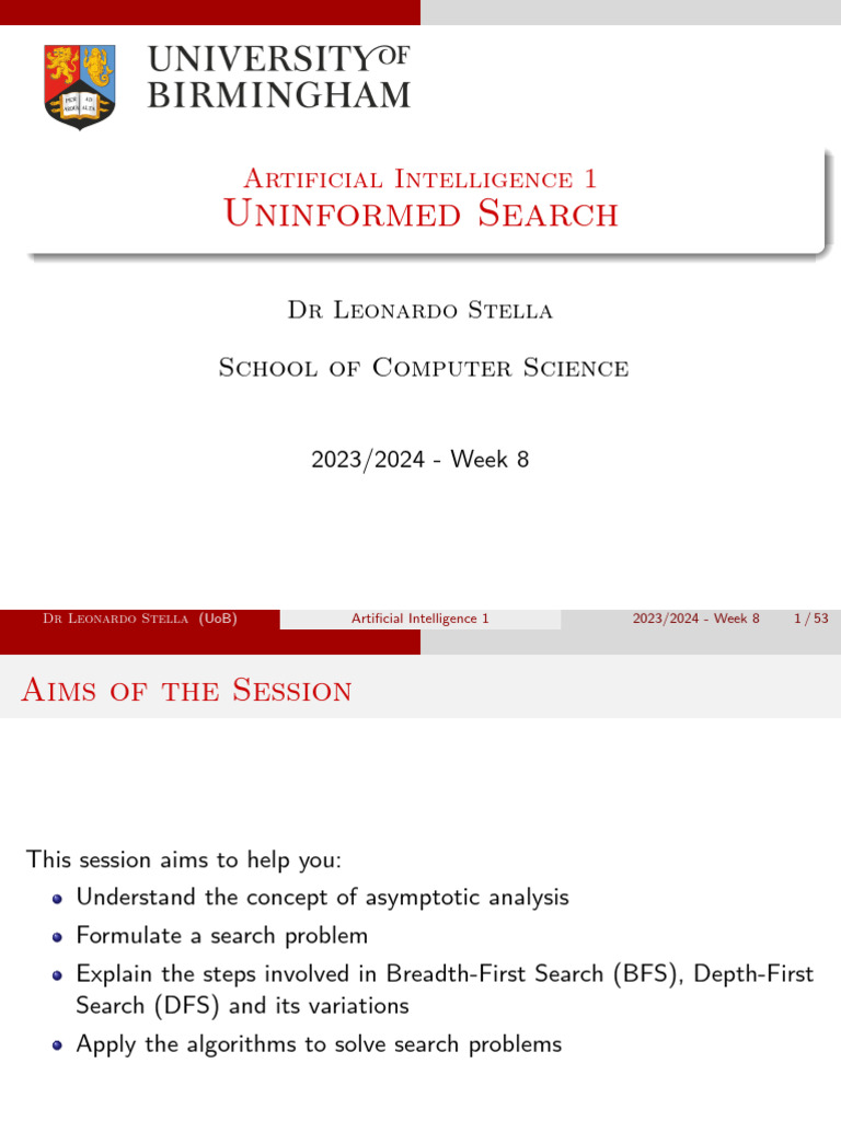 Uninformed Search: Artificial Intelligence 1 | Download Free PDF | Algorithms | Computer Science