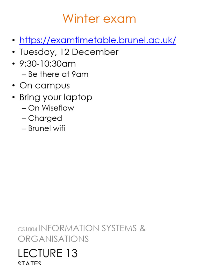 Wiseflow Exam Instructions for CS1004 | PDF | Information Science | Information Technology ...