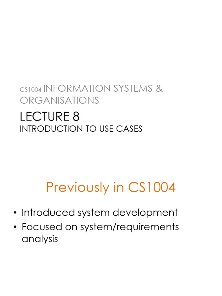 CS1004-2.8 - Intro To Use Cases | PDF | Use Case | Invoice