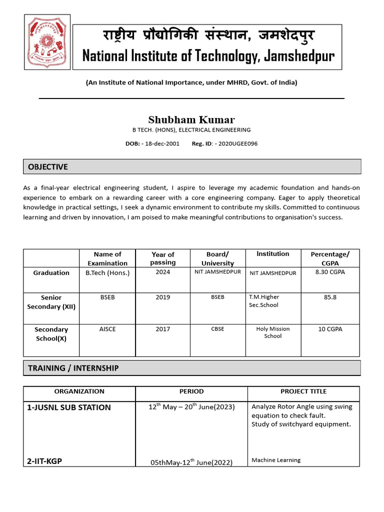 Electrical Engineering Student Profile | PDF | Engineering