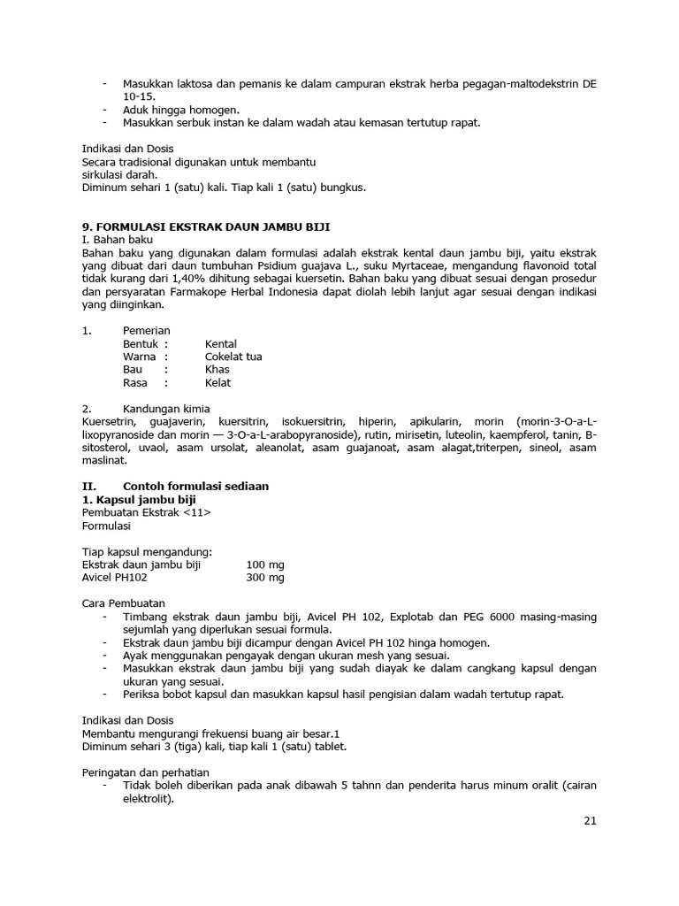 Formulasi Ekstrak Daun Jambu Biji | PDF