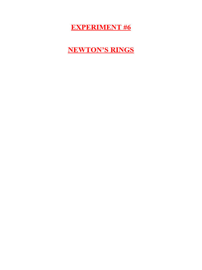 Newton's Rings | PDF | Coherence (Physics) | Interferometry