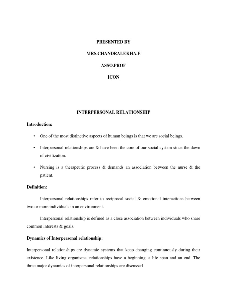 Interpersonal Relationship Pdf Interpersonal Communication Interpersonal Relationships