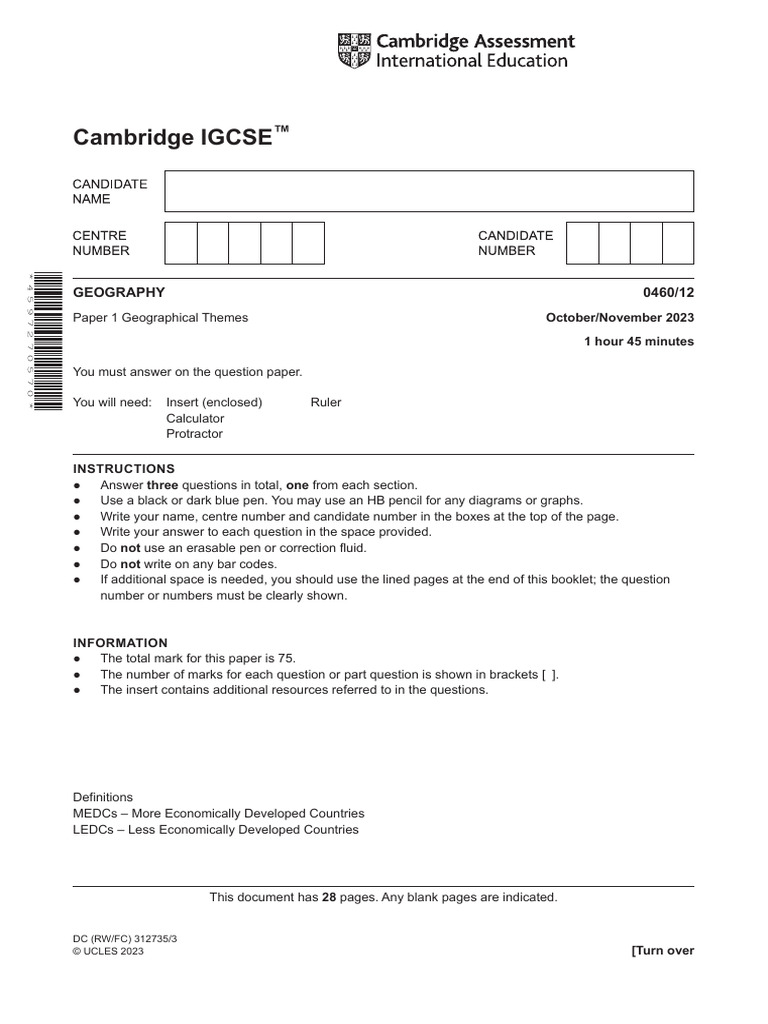 Geo Paper 1 Sequential | PDF | Desert | Drainage Basin