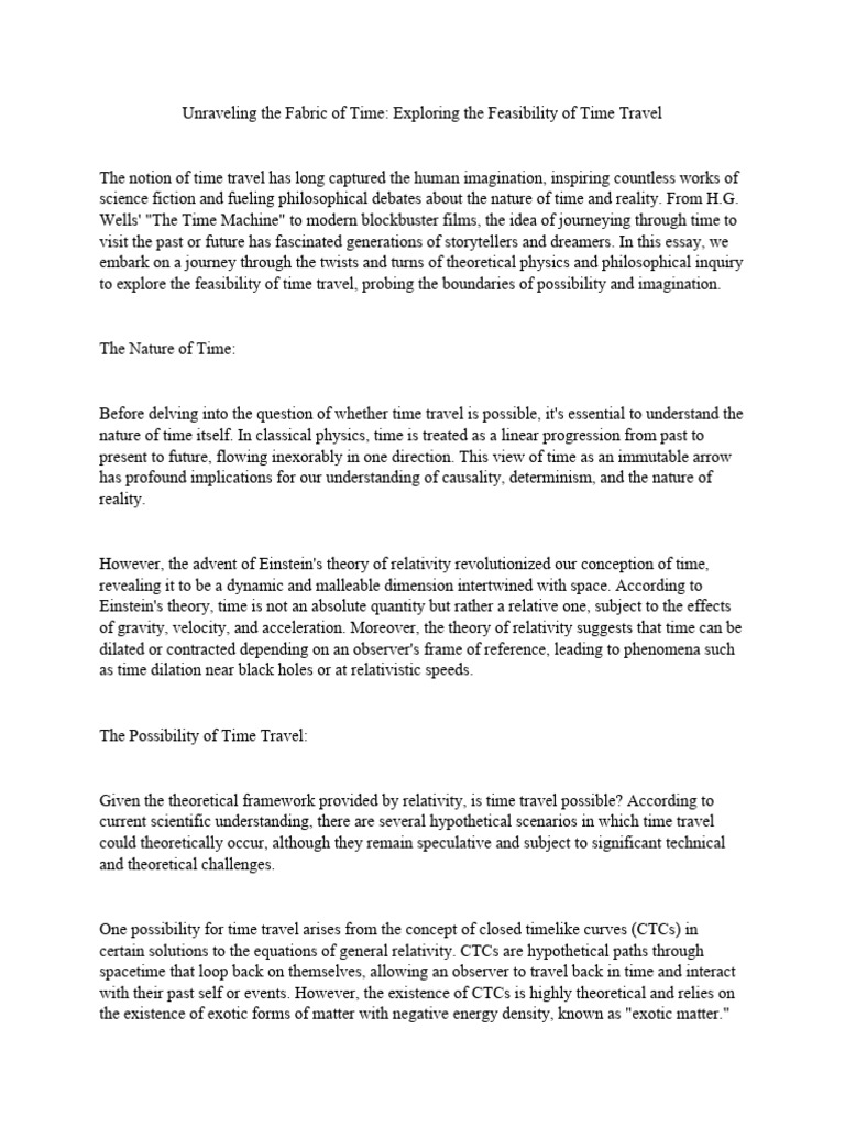 Time Travel: Science and Philosophy | PDF | Time Travel | Time