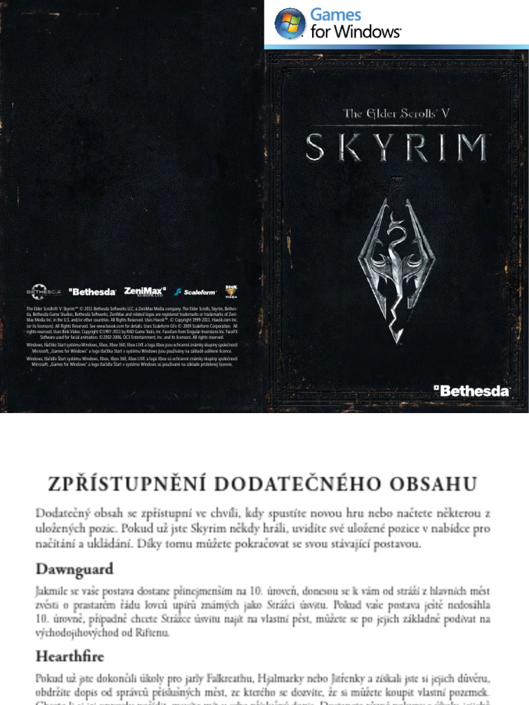 Manual Skyrim-Le PC CZ | PDF