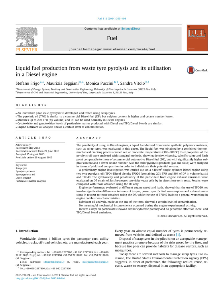j.fuel.2013.08.044 | PDF | Diesel Fuel | Pyrolysis