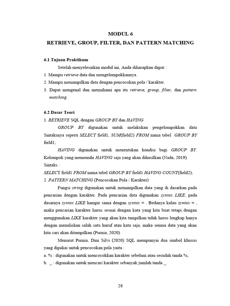 Laprak Basis Data Modul 6 SINDI | PDF
