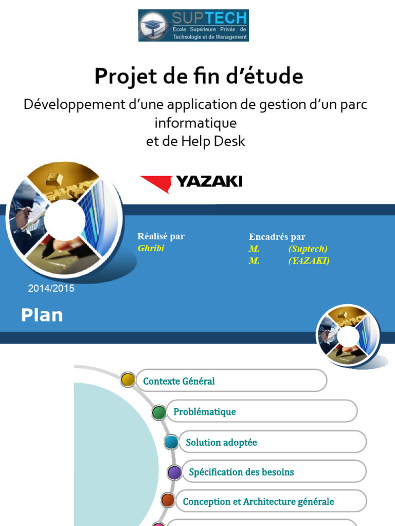 Presentation Pfe Gestion Parc Informatique Et Help Desk | PDF | Informatique | Application