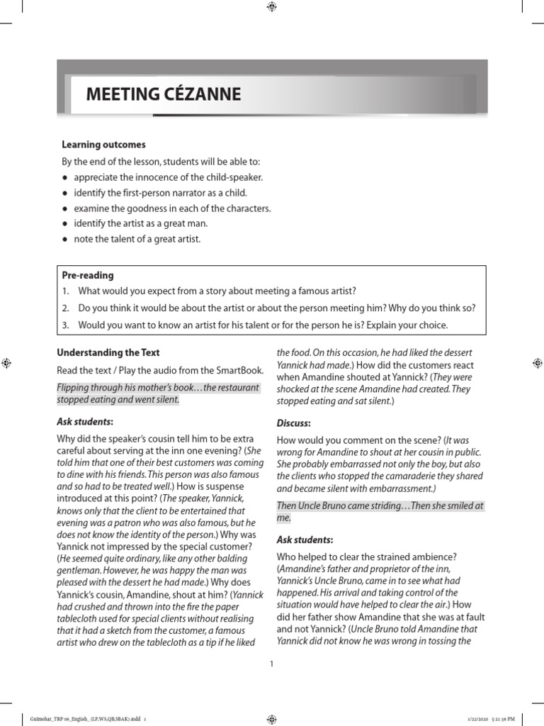 06 Eng CH 1 Meeting Cezanne | PDF | Paul Cézanne