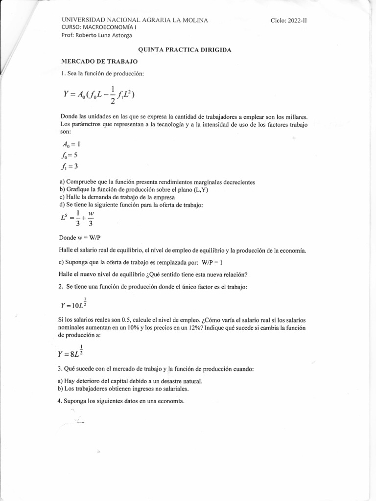 Práctica Dirigida 5 | PDF