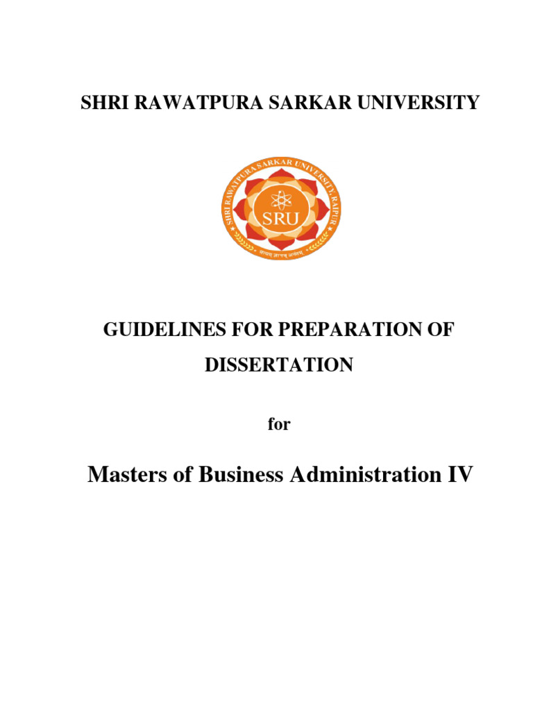 MBA Dissertation Guidelines | PDF | Thesis | Methodology